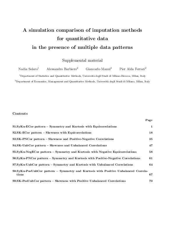 (PDF) Comparing Imputation Methods for Missing Data