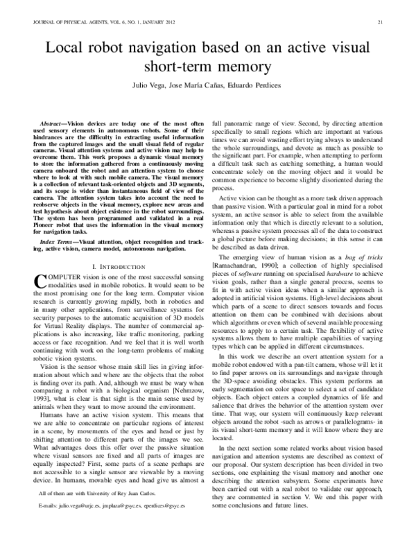 (PDF) Local robot navigation based on an active visual short-term memory