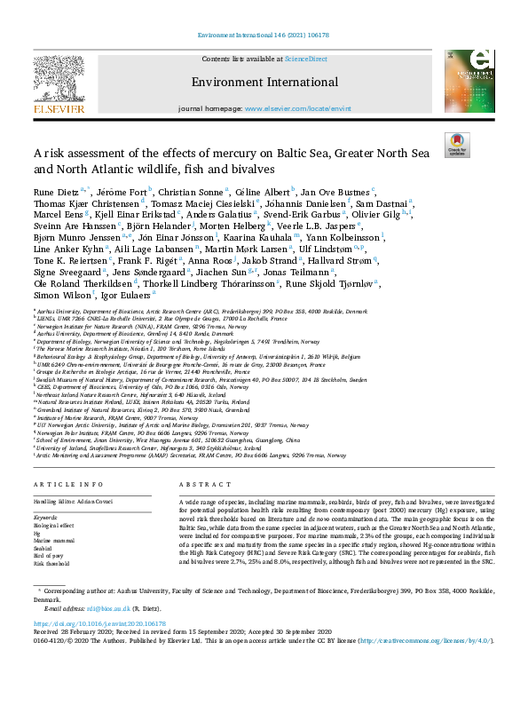 (PDF) A risk assessment of the effects of mercury on Baltic Sea ...