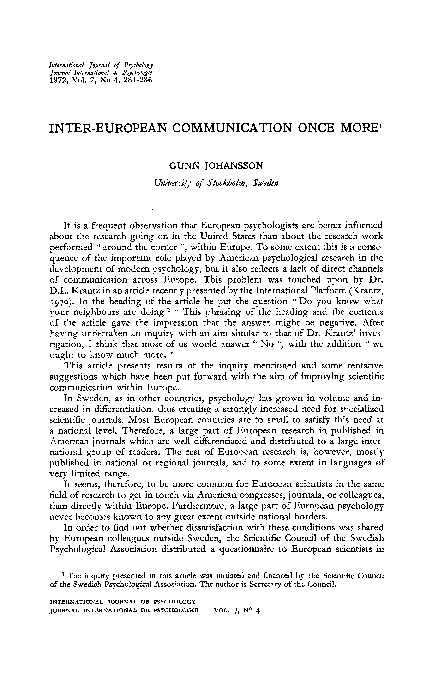 (PDF) Inter-European Communication Once More