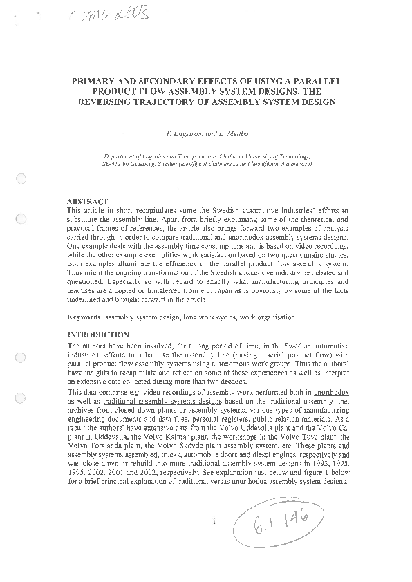 (PDF) Primary and secondary effects of using a parallel product flow assembly system designs ...
