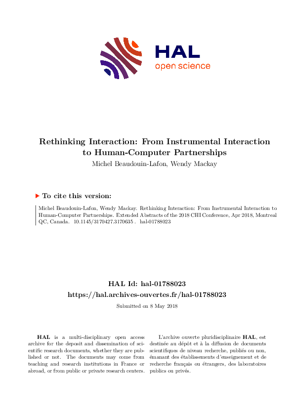 (PDF) Rethinking Interaction