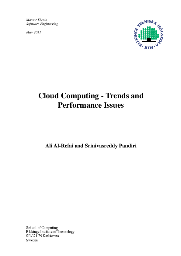 (PDF) Cloud Computing - Trends and Performance Issues: Major Cloud ...