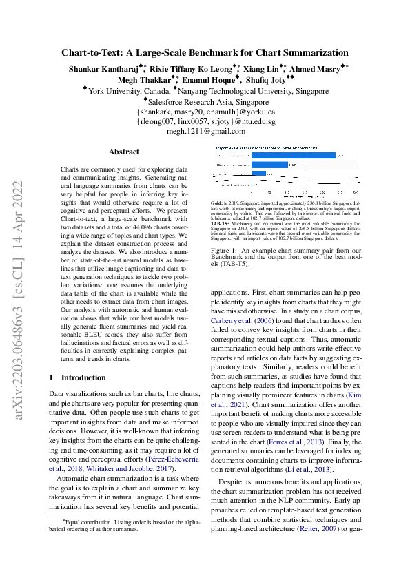 (PDF) Chart-to-Text: A Large-Scale Benchmark for Chart Summarization