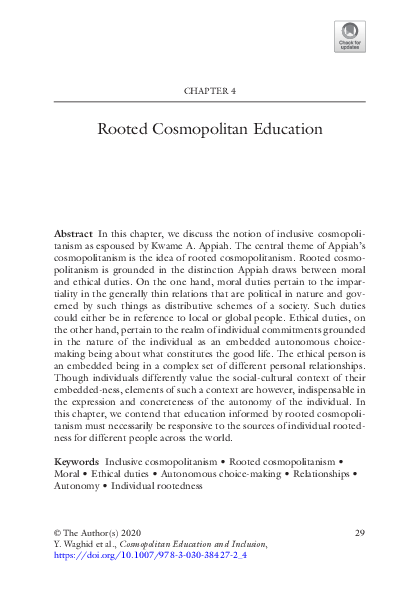 (PDF) Rooted Cosmopolitan Education