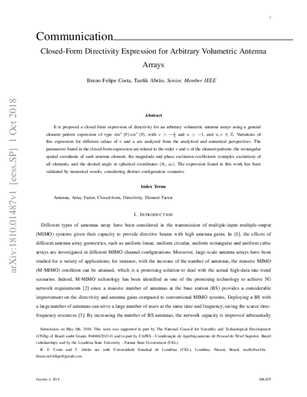 (PDF) Closed-Form Directivity Expression for Arbitrary Volumetric ...