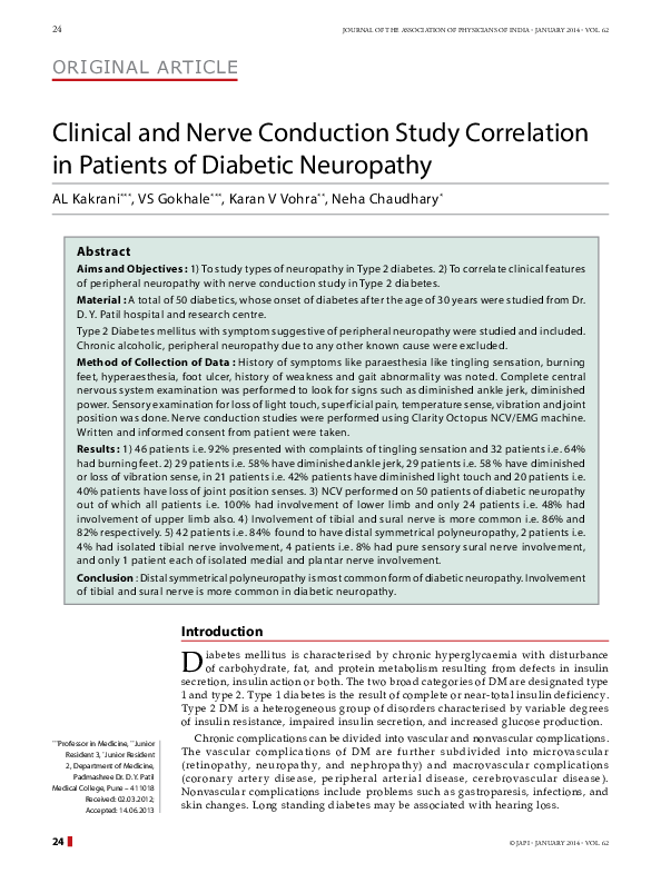 (PDF) Clinical and nerve conduction study correlation in patients of ...