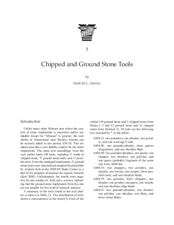 (PDF) Chapter 5_Chipped and Ground Stone Tools