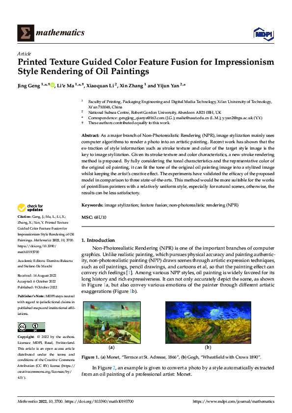 (PDF) Printed Texture Guided Color Feature Fusion for Impressionism ...