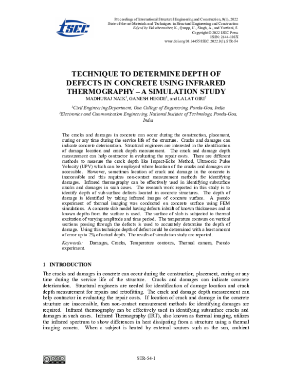 Pdf Technique To Determine Depth Of Defects In Concrete Using