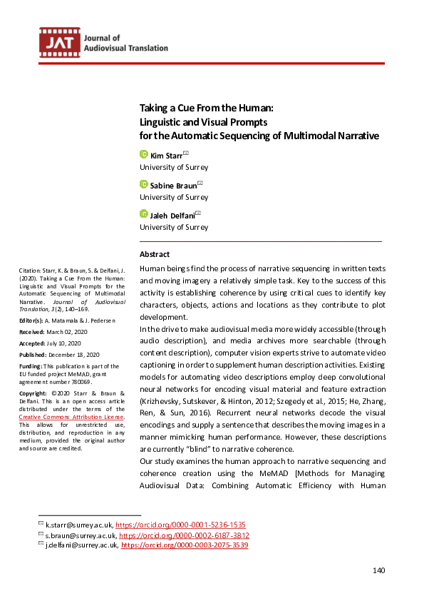 (PDF) Taking a Cue From the Human