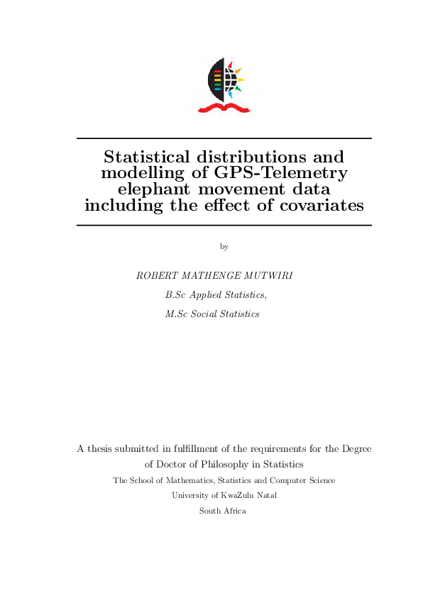 (PDF) Statistical distributions and modelling of GPS-Telemetry elephant ...