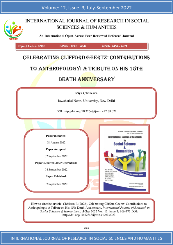 (PDF) Celebrating Clifford Geertz’ contributions to anthropology: A ...