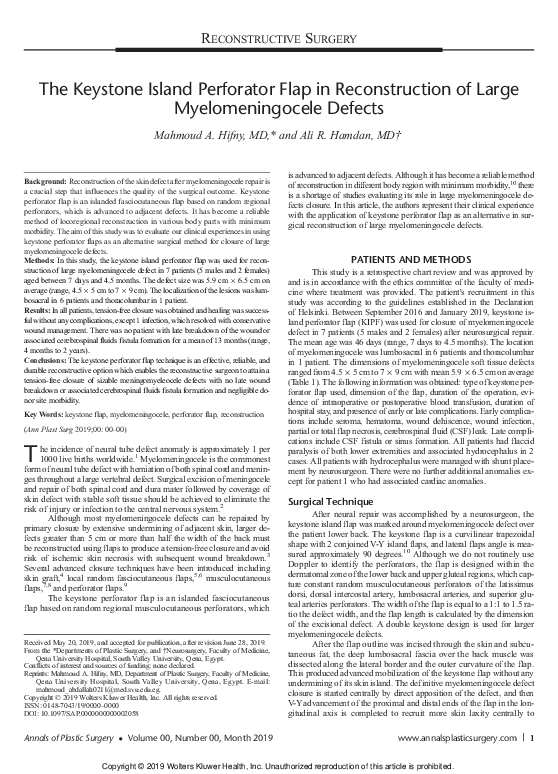 (PDF) The Keystone Island Perforator Flap in Reconstruction of Large ...