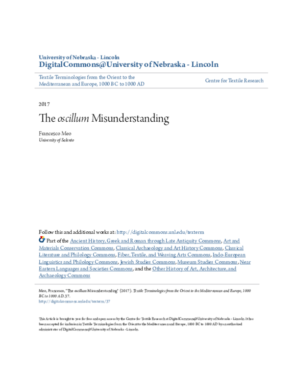 (PDF) The oscillum Misunderstanding