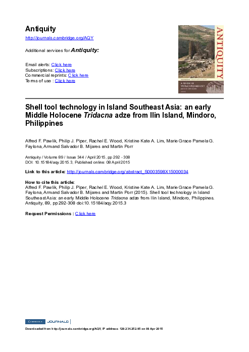 (PDF) Shell tool technology in Island Southeast Asia: an early Middle ...