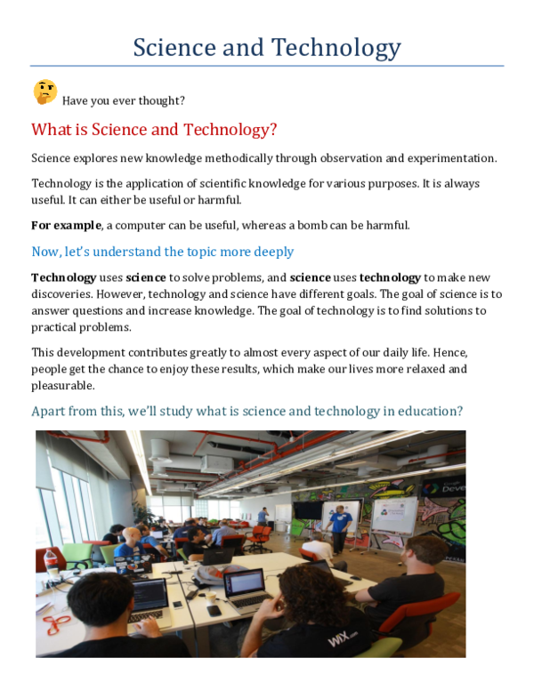(PDF) What is Science and Technology