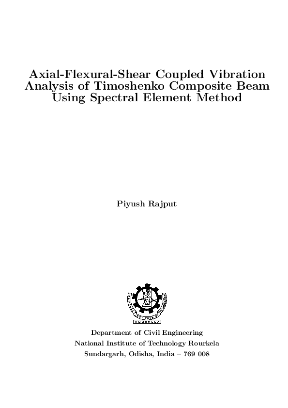 (PDF) Axial-Flexural-Shear Coupled Vibration Analysis of Timoshenko Composite Beam Using ...