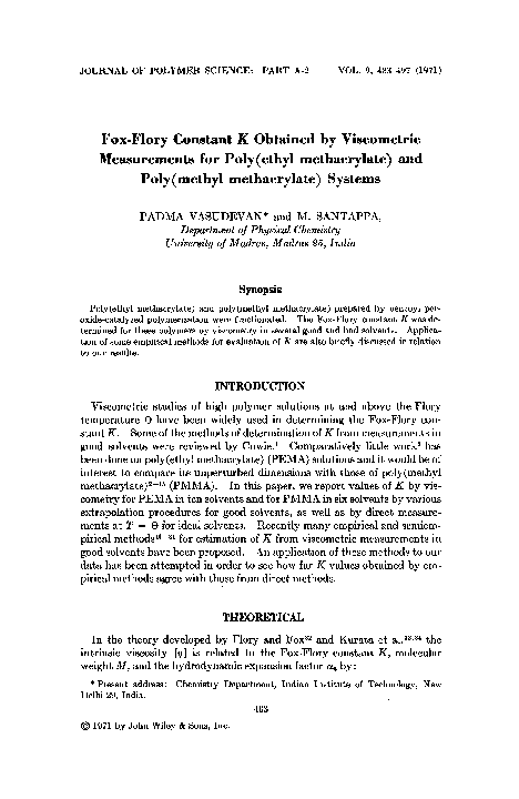 (PDF) Fox-Flory constant K obtained by viscometric measurements for ...