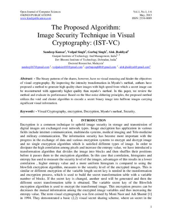(PDF) The Proposed Algorithm : Image Security Technique in Visual ...