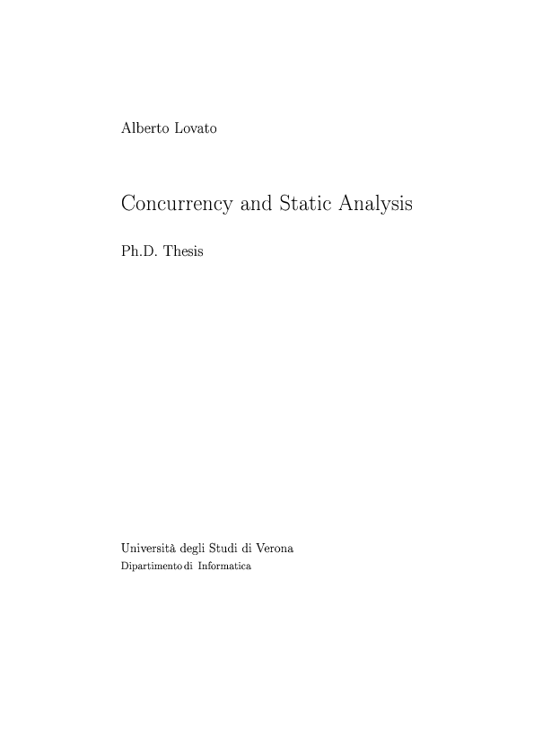 (PDF) Concurrency and static analysis | Alberto Lovato - Academia.edu