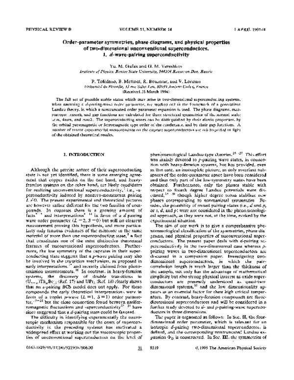 (PDF) Order-parameter symmetries, phase diagrams, and physical properties of two-dimensional ...