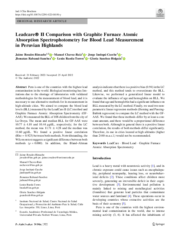(PDF) Leadcare® II Comparison with Graphite Furnace Atomic Absorption ...