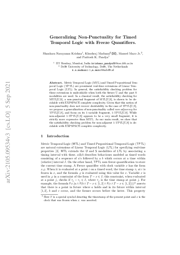 Pdf Generalizing Non Punctuality For Timed Temporal Logic With Freeze Quantifiers