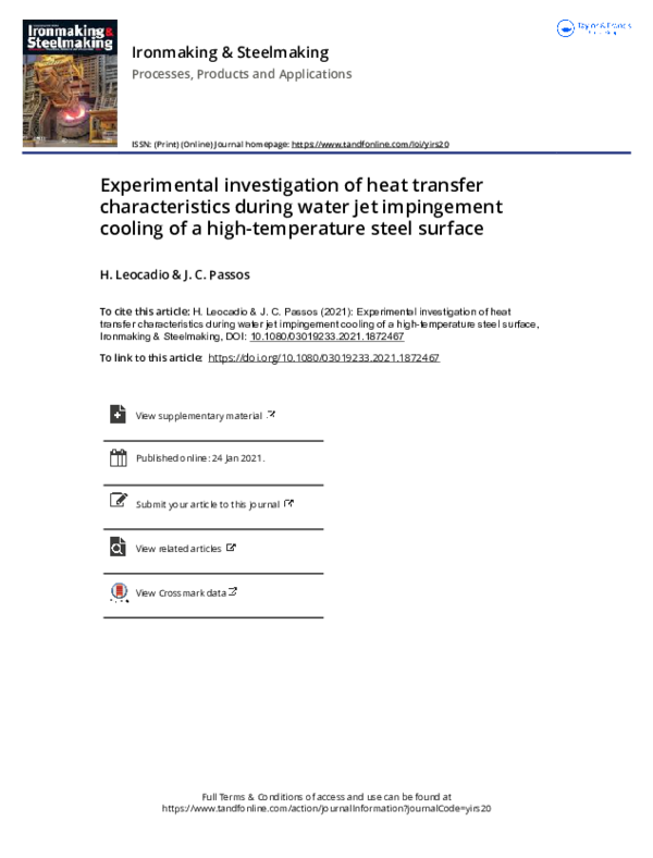 (PDF) Experimental investigation of heat transfer characteristics ...