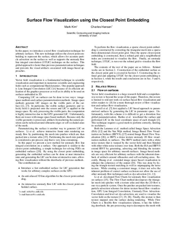 (PDF) Surface flow visualization using the closest point embedding ...