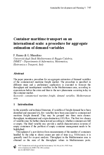 (PDF) Estimating Demand in Container Maritime Transport