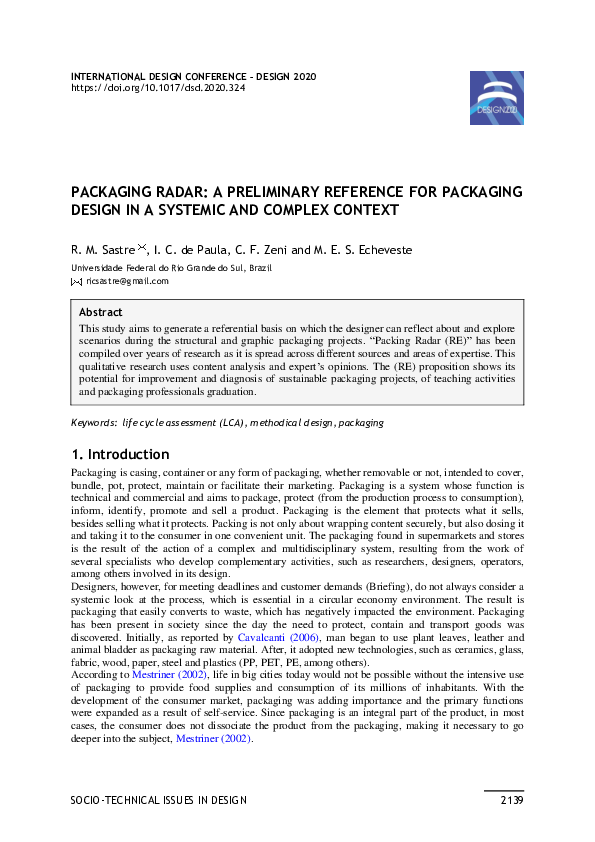 (PDF) Packaging Radar: A Preliminary Reference for Packaging Design in ...