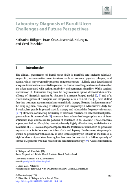 (PDF) Laboratory Diagnosis of Buruli Ulcer: Challenges and Future Perspectives