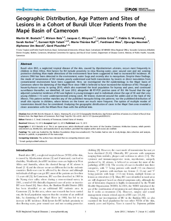 (PDF) Geographic Distribution, Age Pattern and Sites of Lesions in a ...