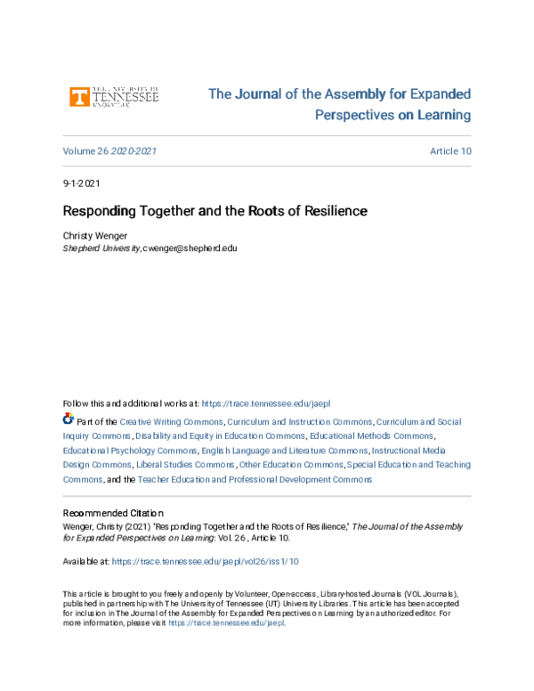 (PDF) Responding Together and the Roots of Resilience