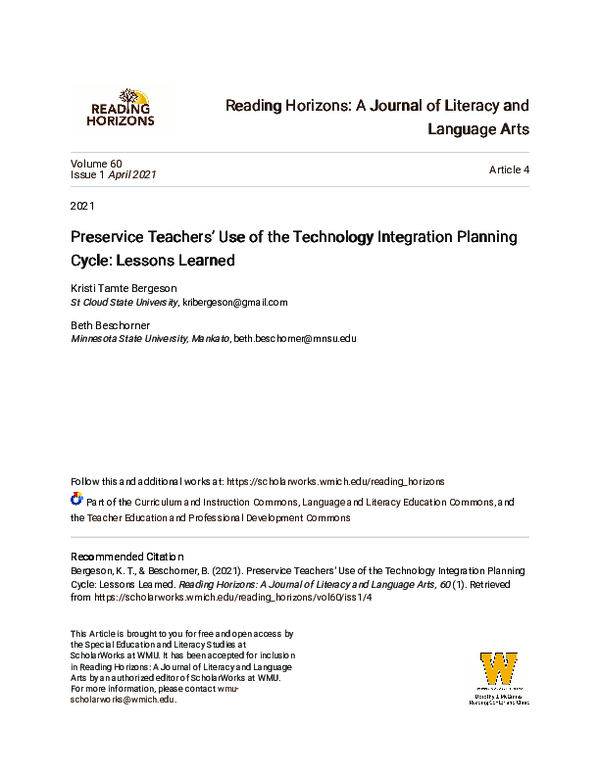 (PDF) Preservice Teachers’ Use of the Technology Integration Planning ...