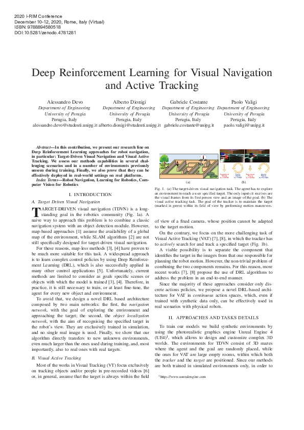 (PDF) Deep Reinforcement Learning for Visual Navigation and Active Tracking