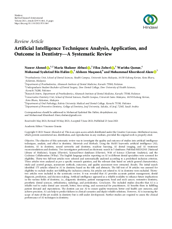 (PDF) Artificial Intelligence Techniques: Analysis, Application, and ...