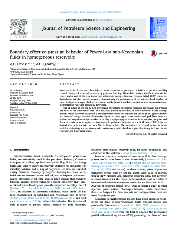 (PDF) Boundary effect on pressure behavior of Power-Law non-Newtonian ...