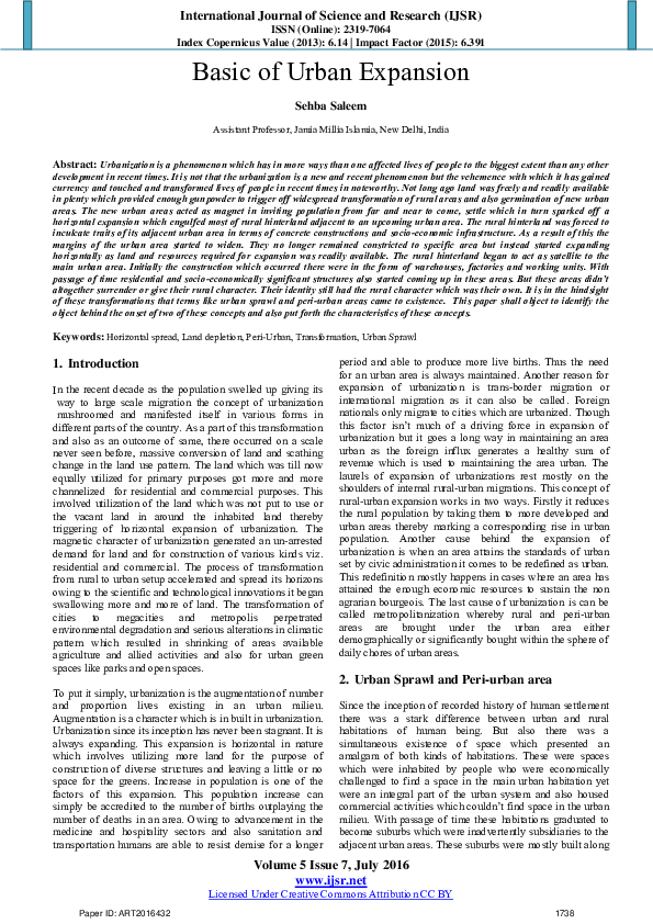 (PDF) Basic of Urban Expansion