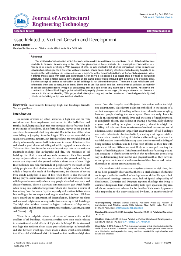 (PDF) Issue Related to Vertical Growth and Development
