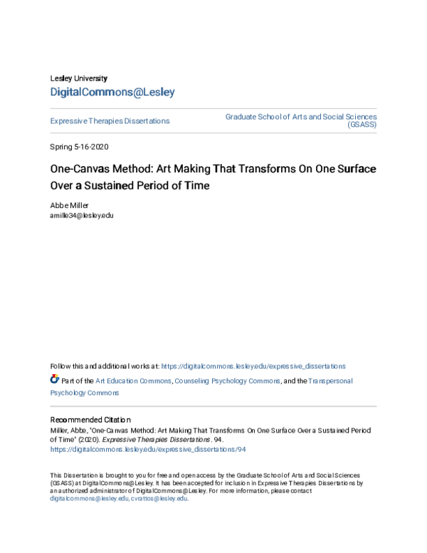 (PDF) One-Canvas Method: Art Making That Transforms On One Surface Over ...