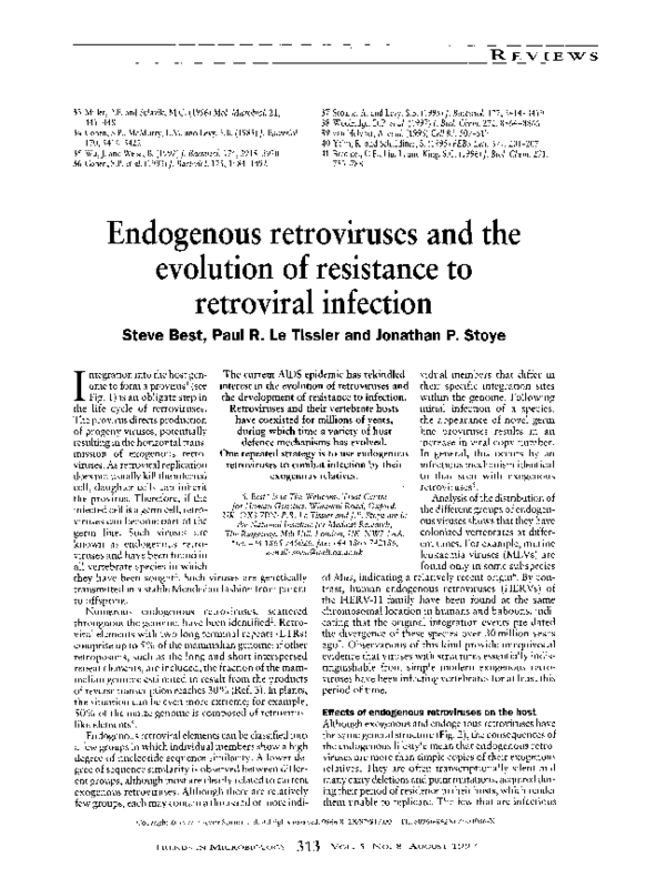 (PDF) Endogenous retroviruses and the evolution of resistance to ...