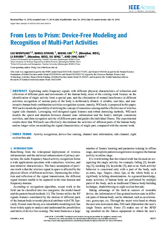 (PDF) From Lens to Prism: Device-Free Modeling and Recognition of Multi ...