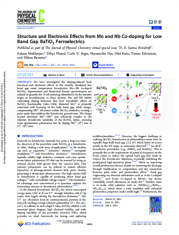 (PDF) Structure and Electronic Effects from Mn and Nb Co-doping for Low ...