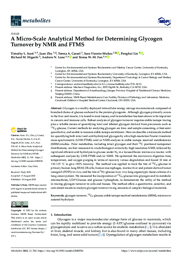 Pdf A Micro Scale Analytical Method For Determining Glycogen Turnover