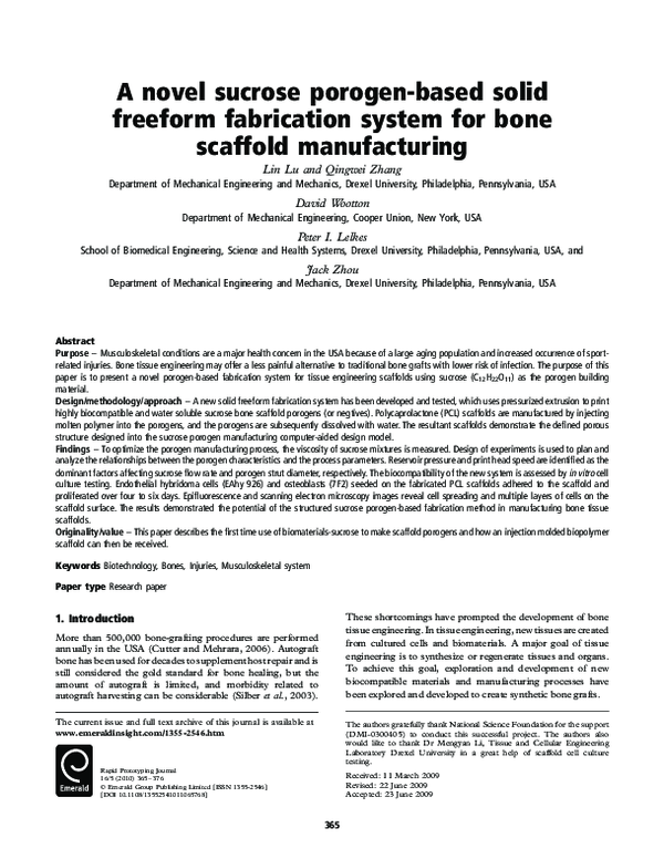 (PDF) A novel sucrose porogen‐based solid freeform fabrication system ...