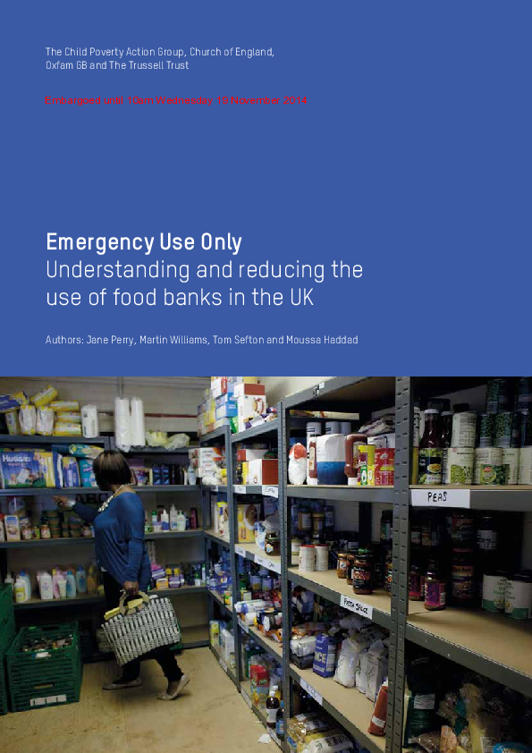 (PDF) Emergency Use Only: Understanding and reducing the use of food ...