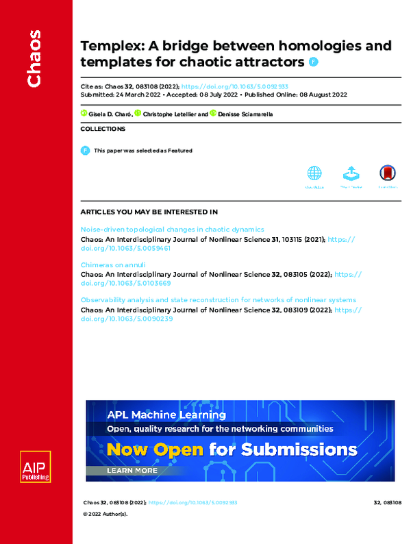 (PDF) Templex: A bridge between homologies and templates for chaotic ...