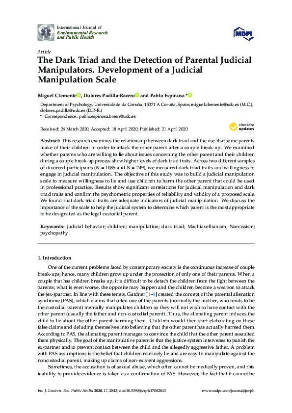 (PDF) The Dark Triad and the Detection of Parental Judicial ...